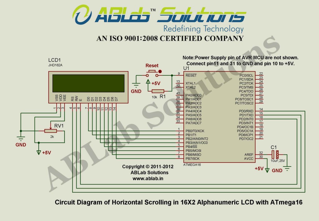Alphanumeric LCD Projects using ATmega16 Microcontroller for Beginners