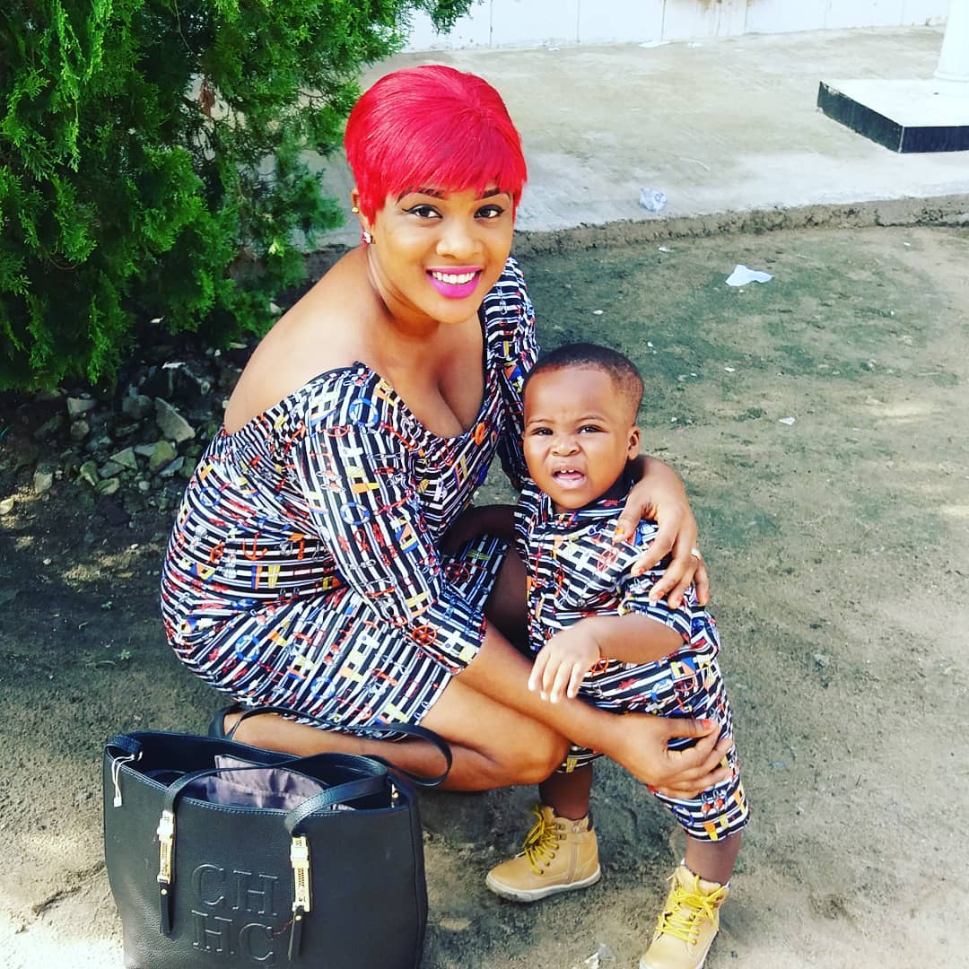 Photo of MC Danfo wife and his child