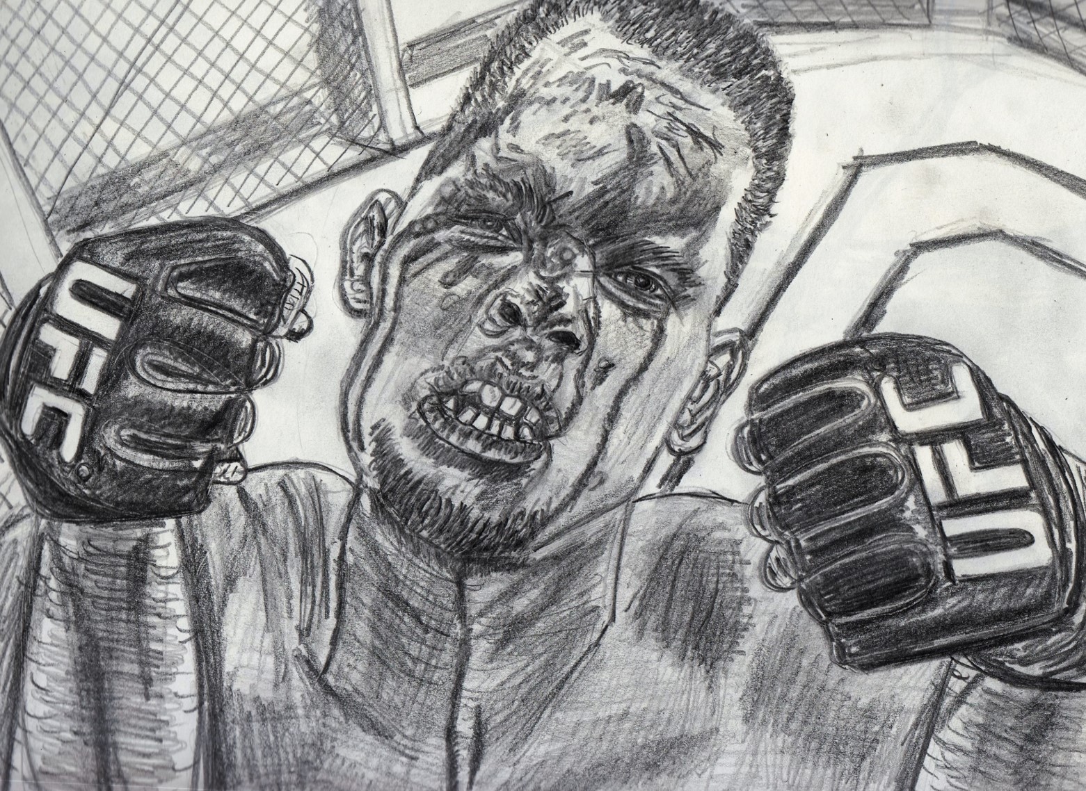MMA Cartoon: Nate Diaz pencil