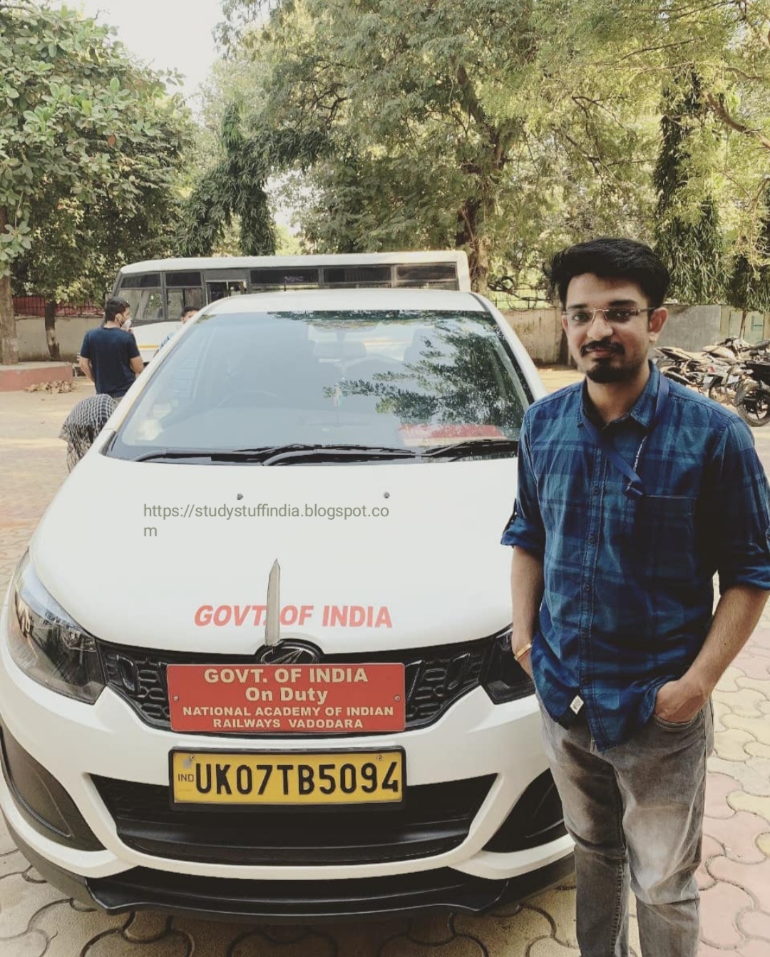 IES.Pushpak Chaudhari shared a Photo with his Gov. Vehicle