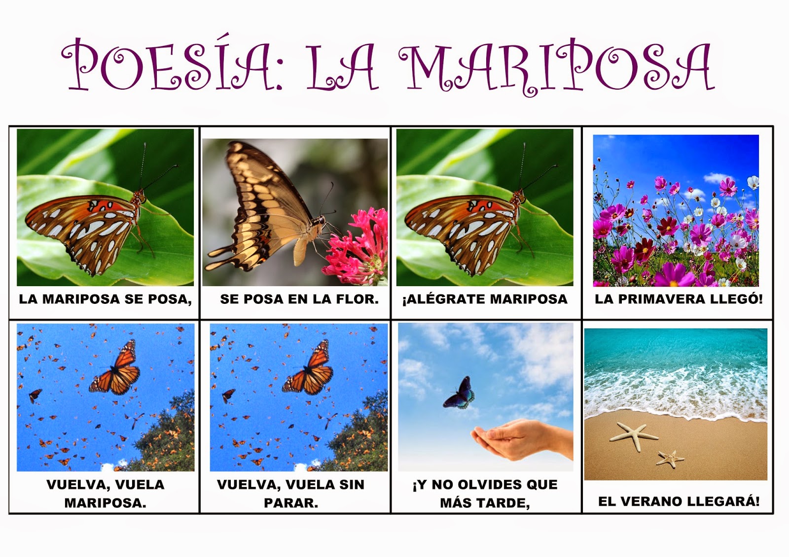 Trabajando con personitas: Poesía: LA MARIPOSA