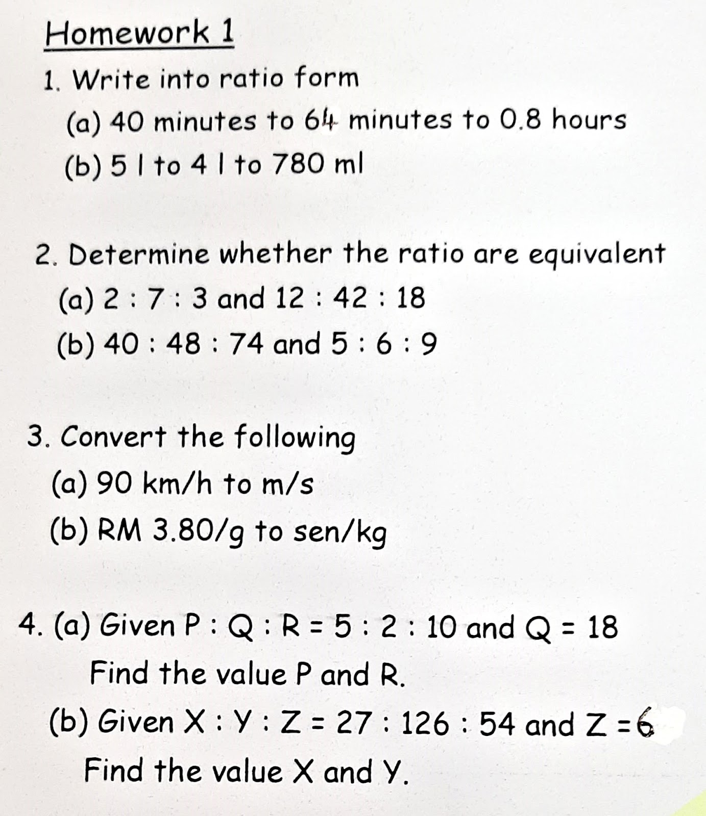 Aay Tuition F1 Math 9 4 2020 Chapter 4 Ratio Rates And
