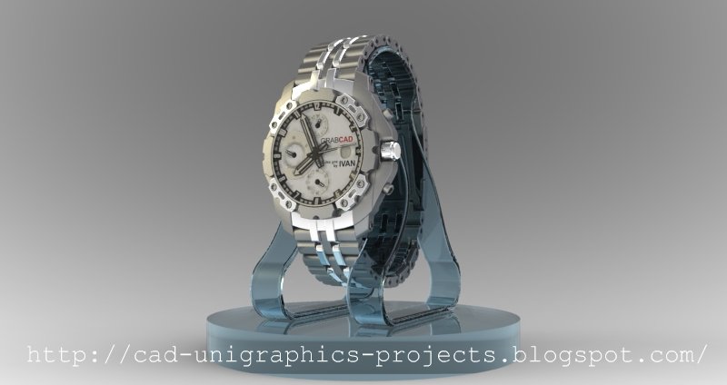 CAD designs by Ivan: Wrist chrono watch (free CAD download file)