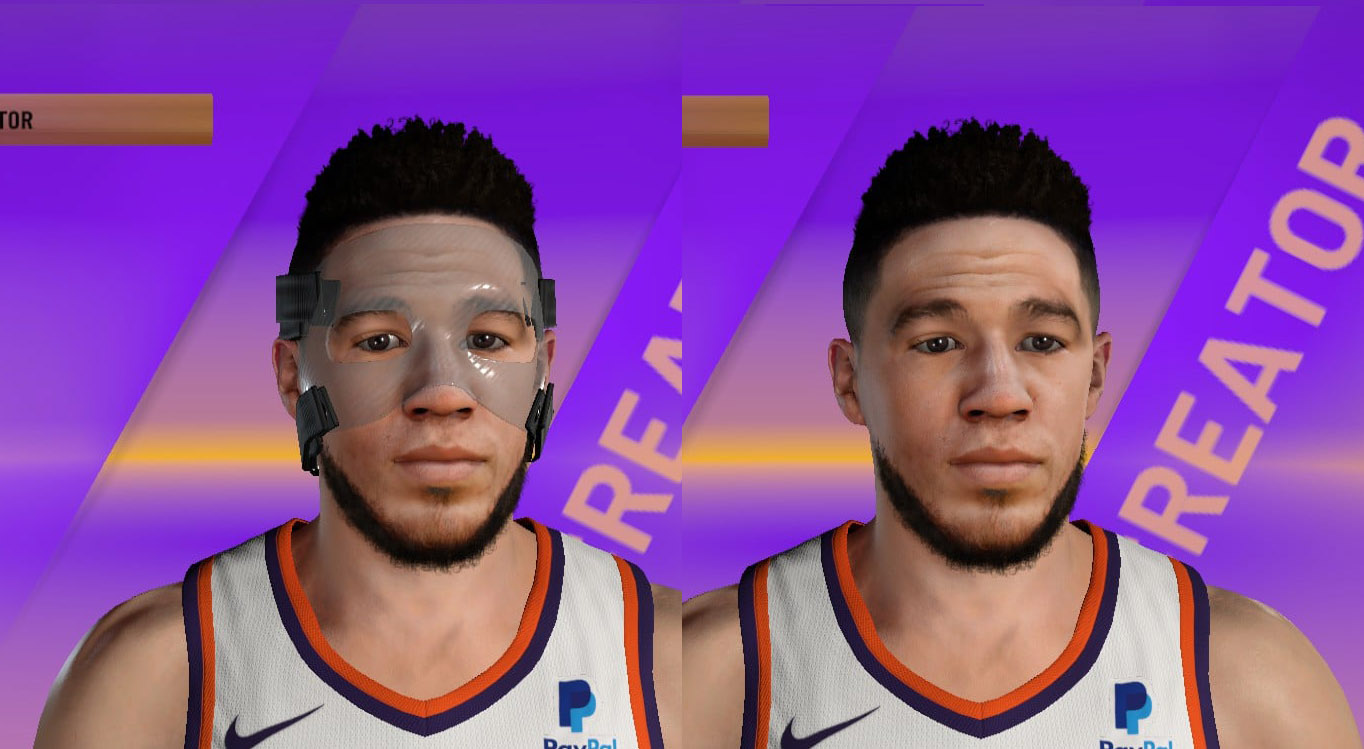 Devin Booker Cyberface, and Body Model With mask and Without Mask by ...