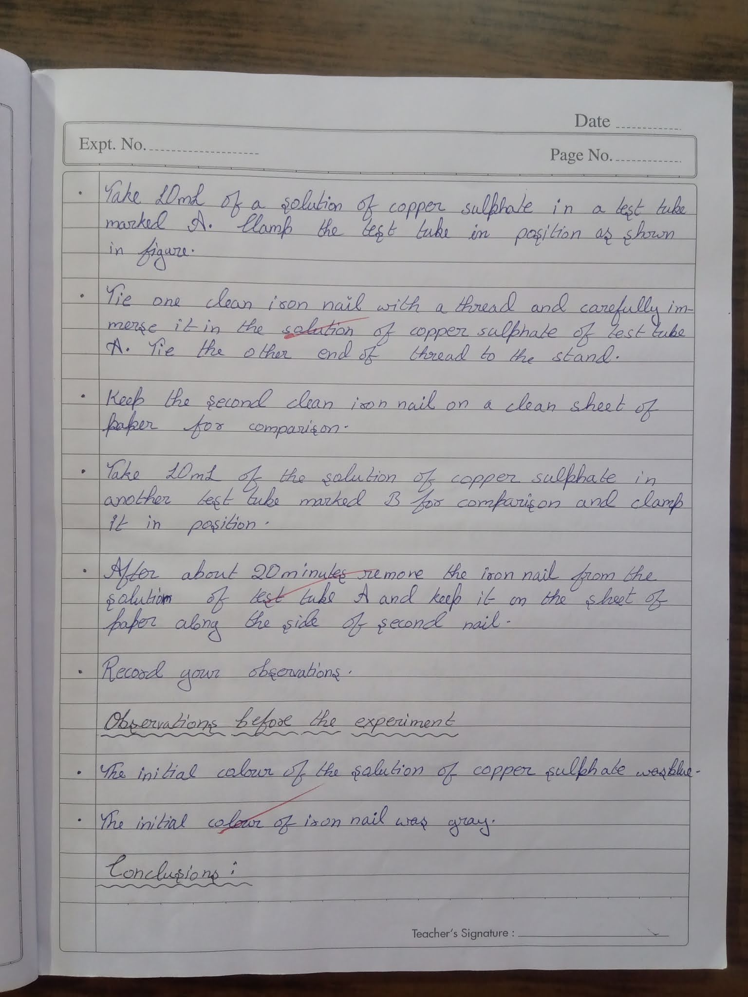 Dear Study: Chemistry practicals copy of class 10 C.B.S.E Board ...