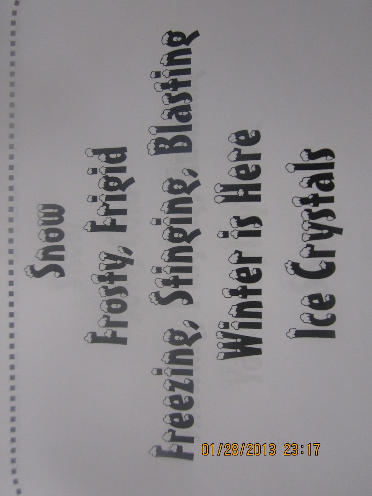 In That Room...: Snowetry - Writing Cinquain Poems!