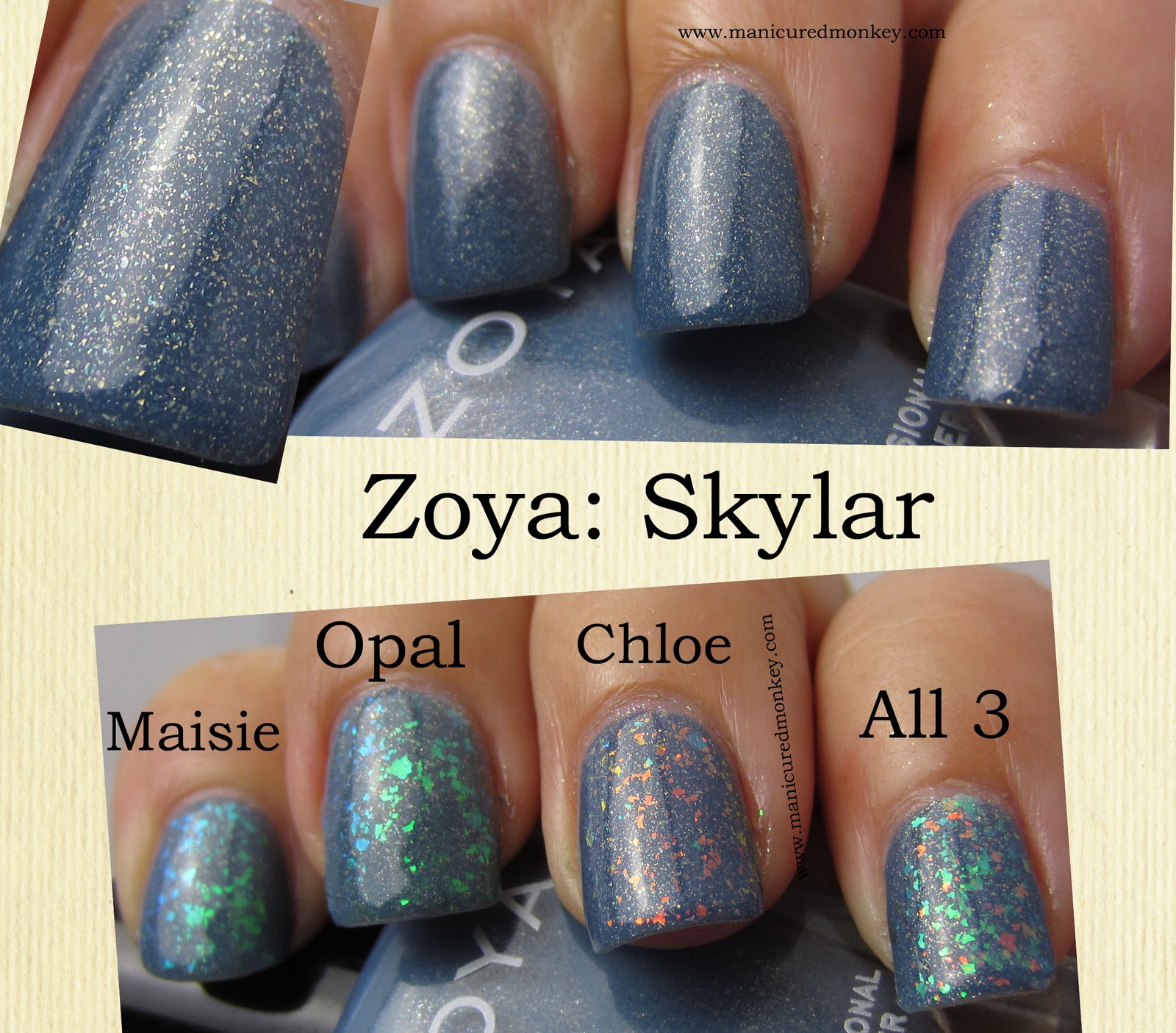 The Manicured Monkey: Zoya: True and Fleck Effect Collections: Swatches ...