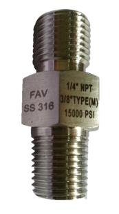 Autoclave Adapters: FAV 9/16" M X 1/4 "NPT Adapter