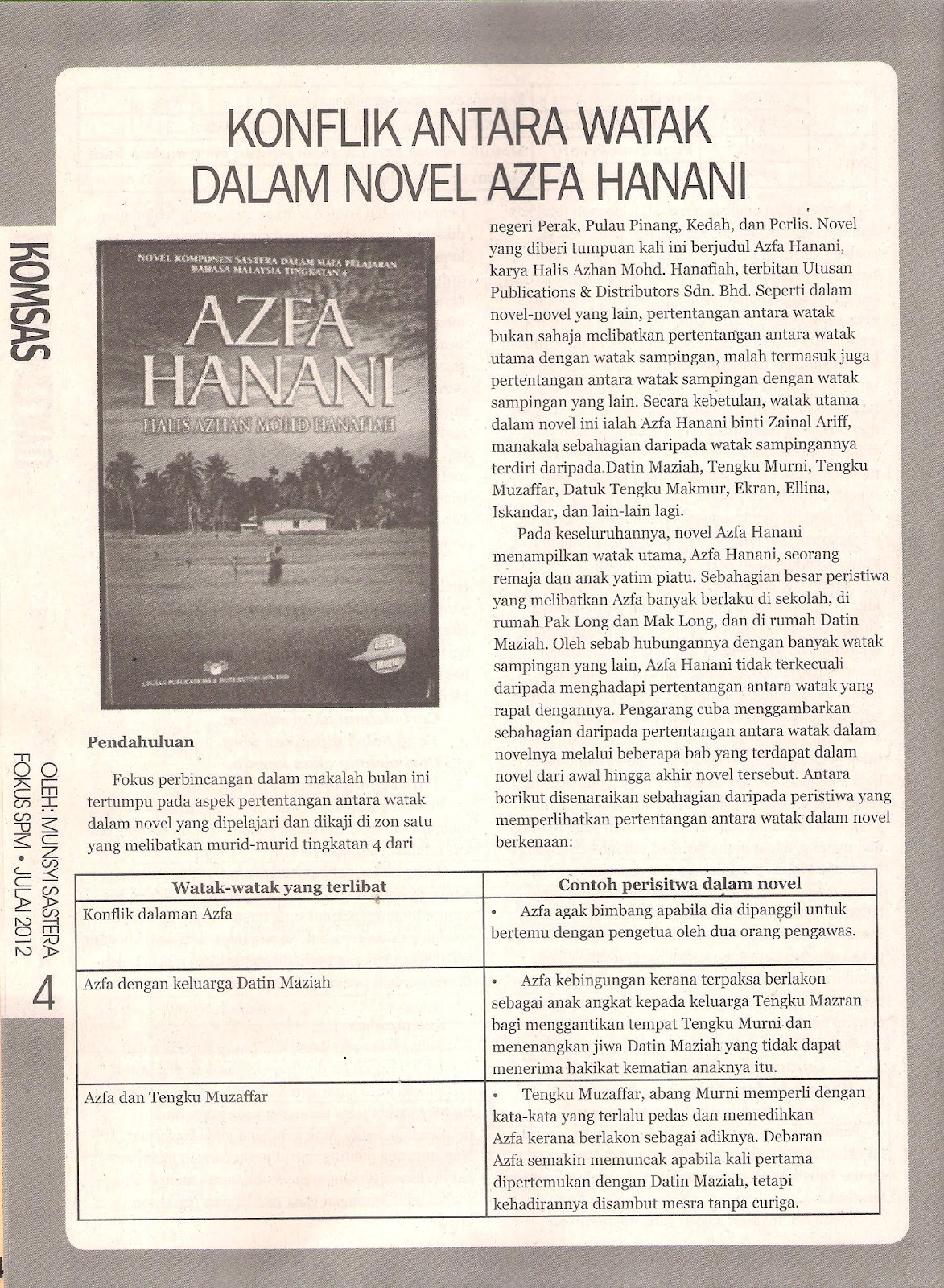 WADAH KETERAMPILAN BERBAHASA: RENCANA 124: KONFLIK ANTARA WATAK DALAM ...