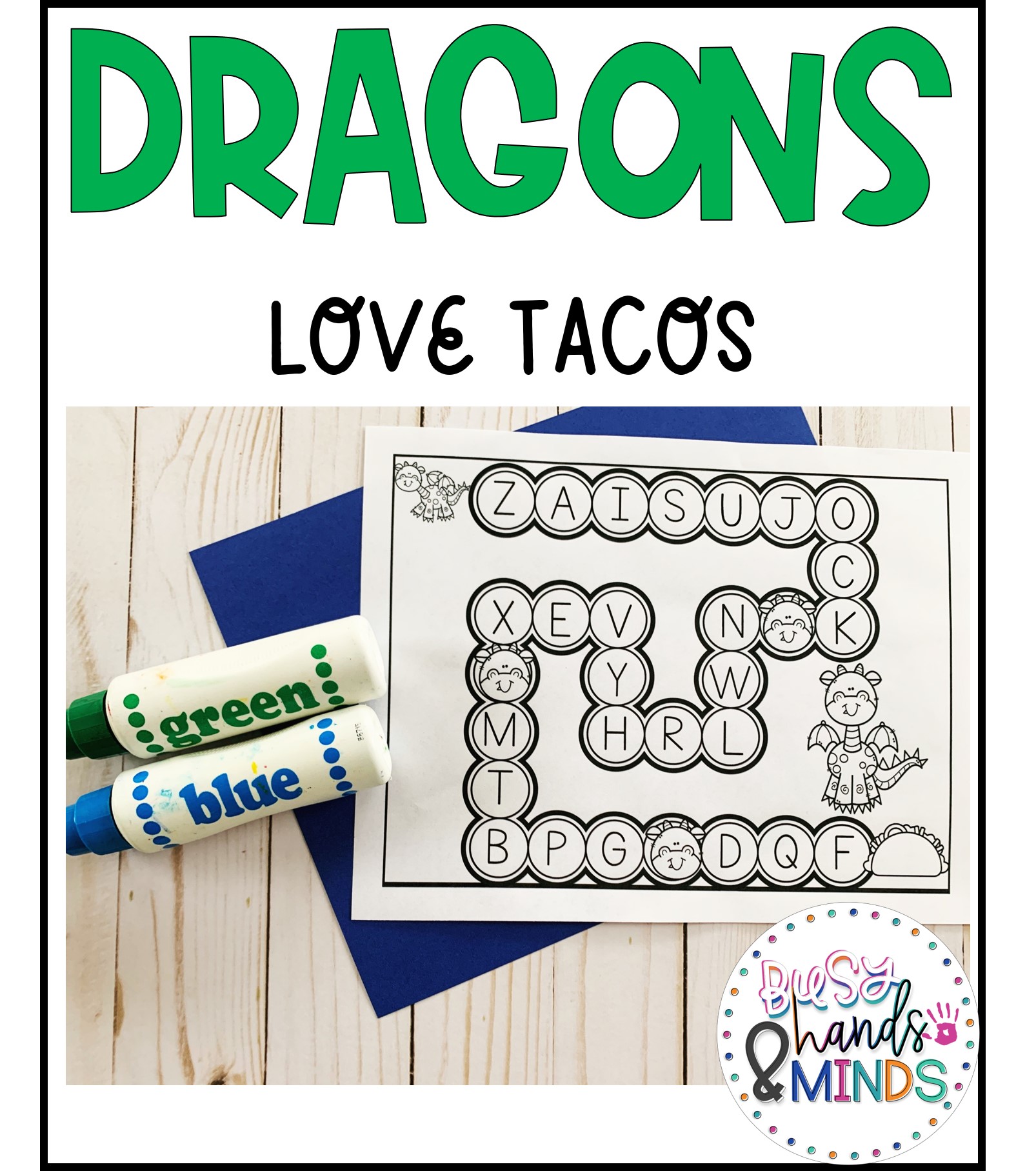 Dragons Love Tacos- Preschool Book Companion | Busy Hands and Minds