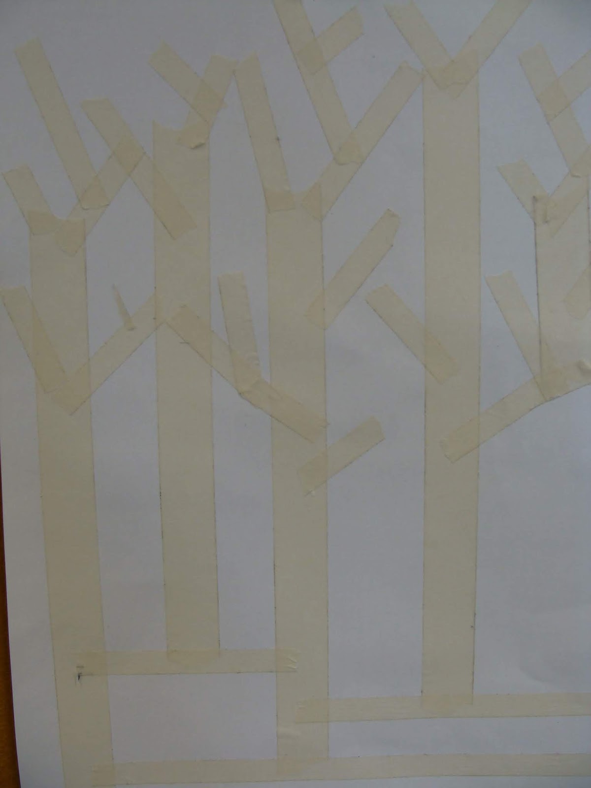 Once upon an Art Room: Winter Sticky Tape Trees
