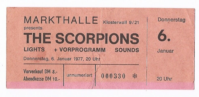 SCORPIONS Some tickets from early Germany tour | Scorpions Extra Fan