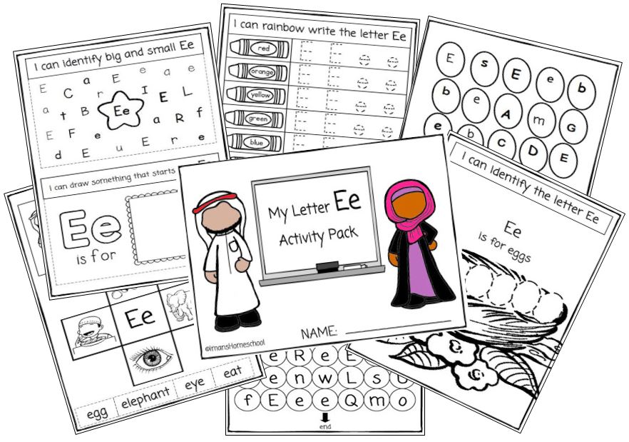 Iman's Homeschool ~ The Curriculum: Letter Ee Activity Pack