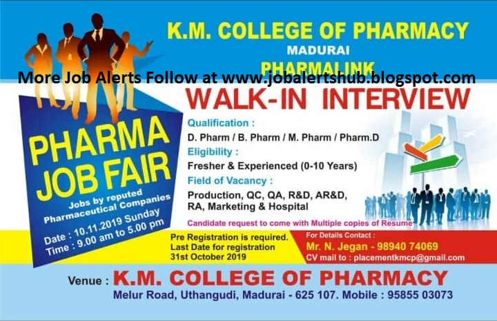 Pharma Job Fair | Walk-In | Freshers & Experienced | Production | QC ...