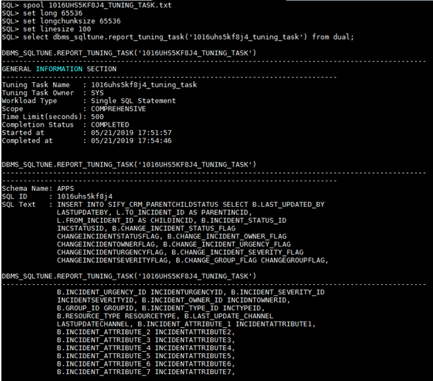Davis Apps DBA: SQL Tuning Advisor for a SQL ID