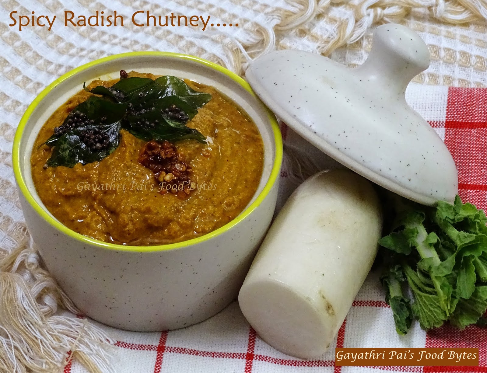 Gayathri Pai's Food Bytes: Spicy Radish (Mullangi / Mooli) Chutney.