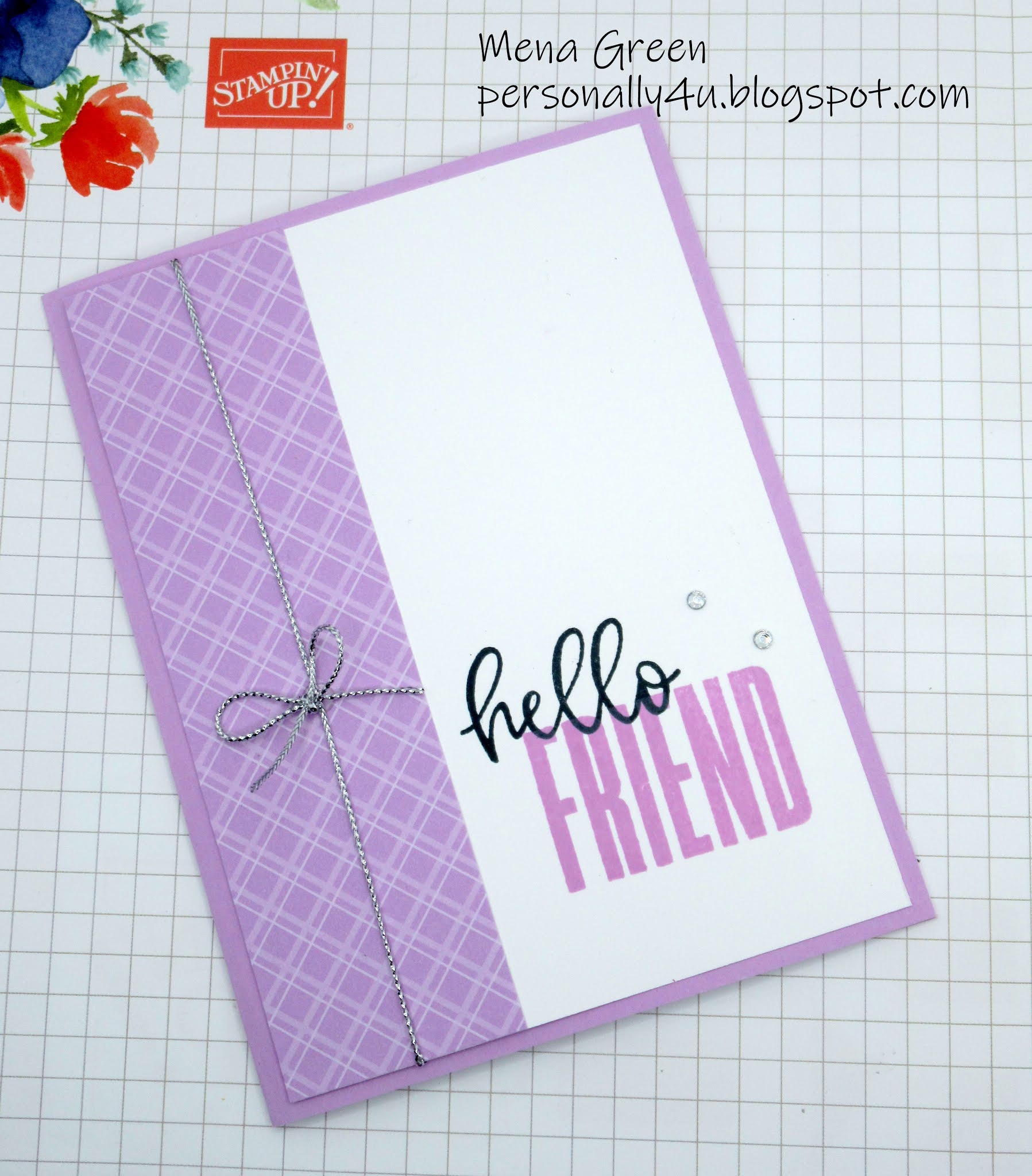 Personally Yours: Simple Sunday Hello Friend Card in Fresh Freesia