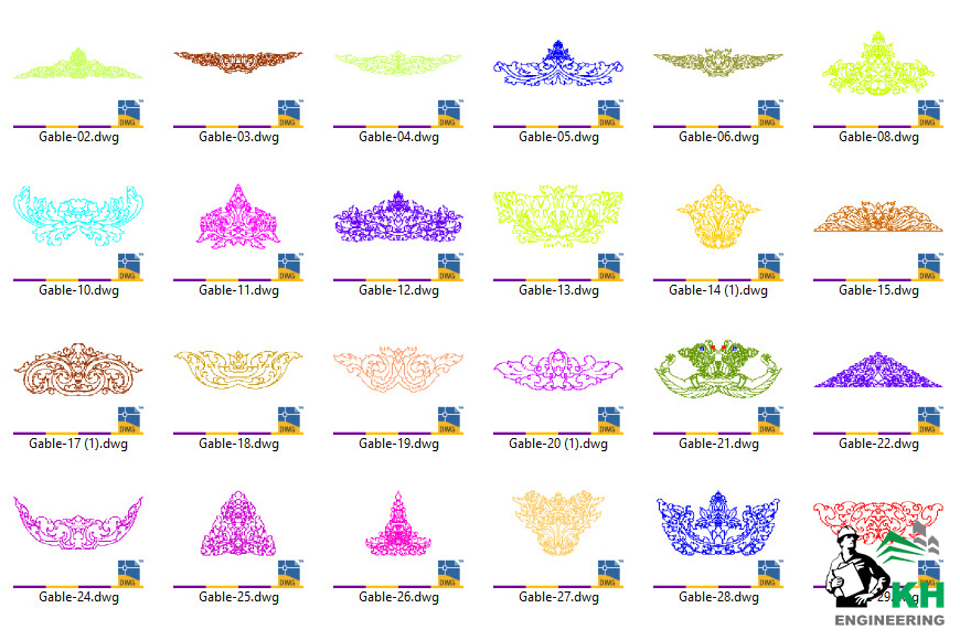 Kbach Khmer AutoCAD (Traditional Decorative Elements) - Civil Engineering