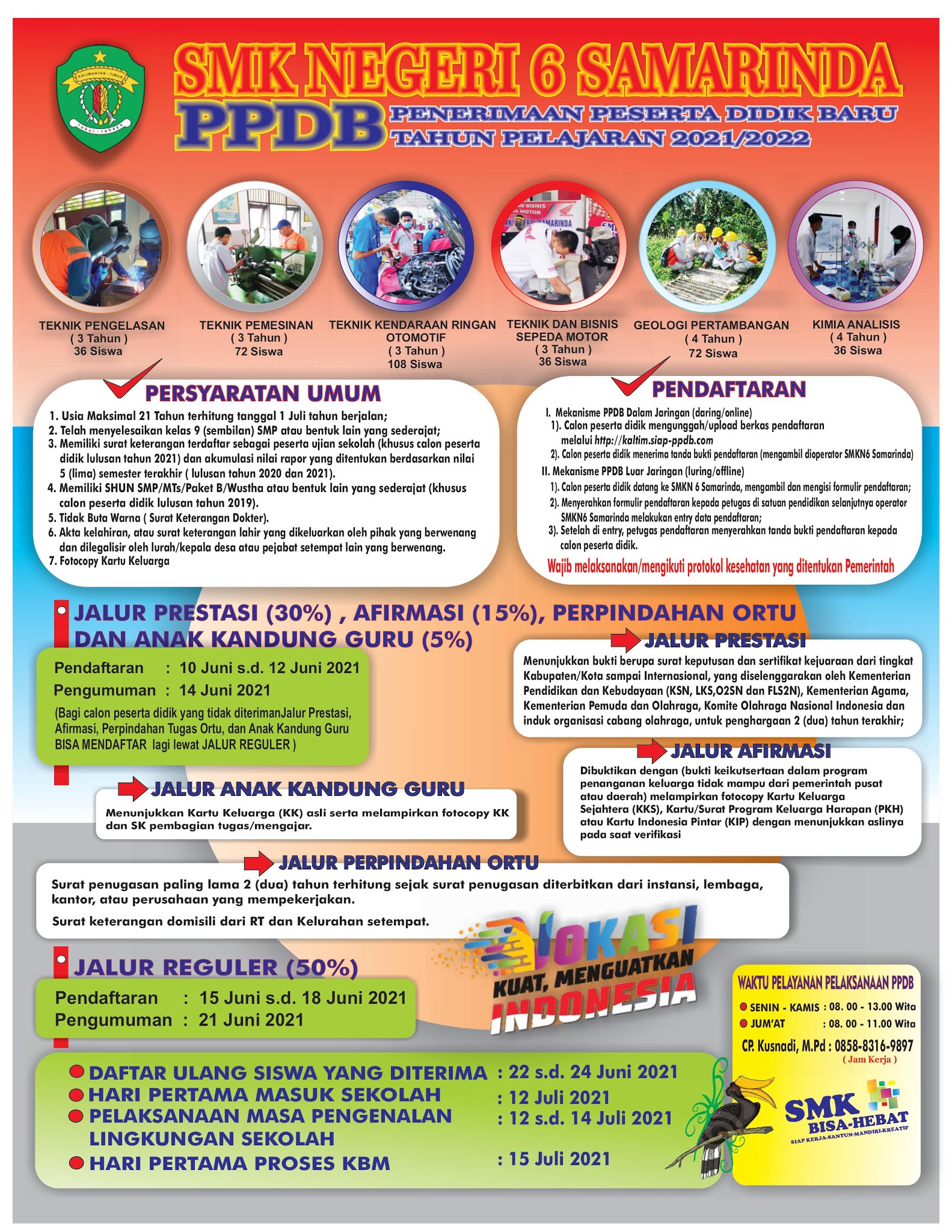 BROSUR PPDB 2021 ~ SMK Negeri 6 Samarinda