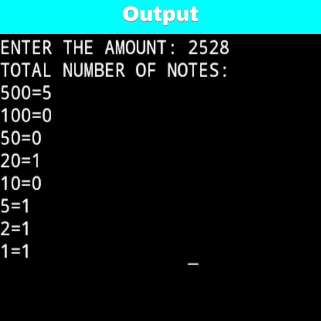 Codeforhunger C Program To Print Total Number Of Notes In Given Amount codeforhunger-c-program-to-print-total-number-of-notes-in-given-amount