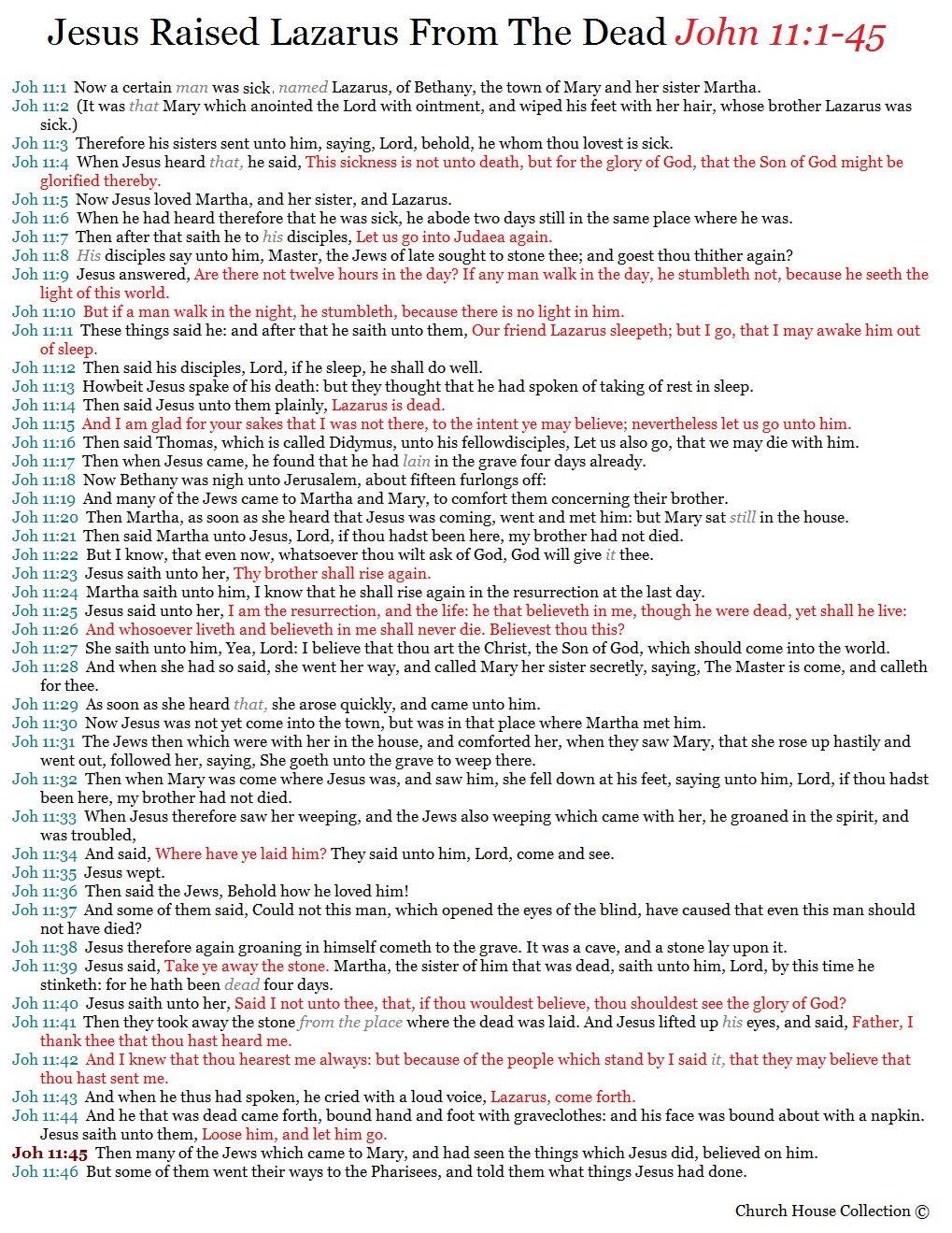 Church House Collection Blog: Jesus Raised Lazarus From The Dead ...