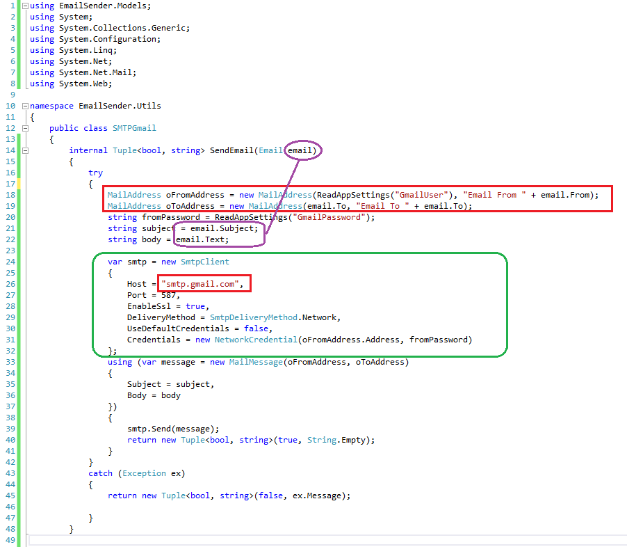 The Aspnet Mvc Club How To Send Emails From An Mvc App Using Gmail Smtp