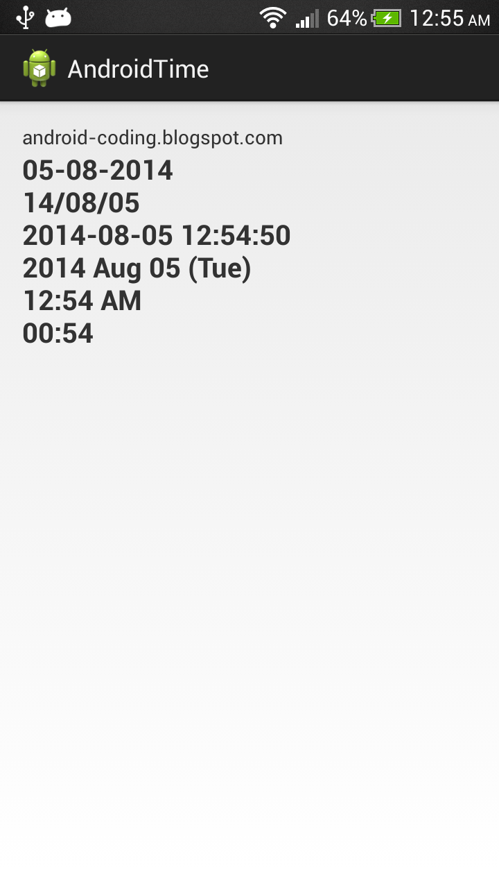 Android Coding Display Datetime In Various Format With Simpledateformat