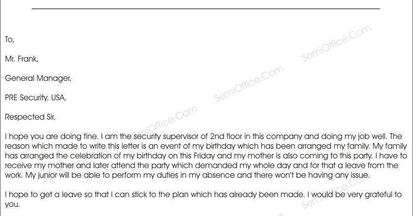 Birthday Request Letter - Birthday Letter