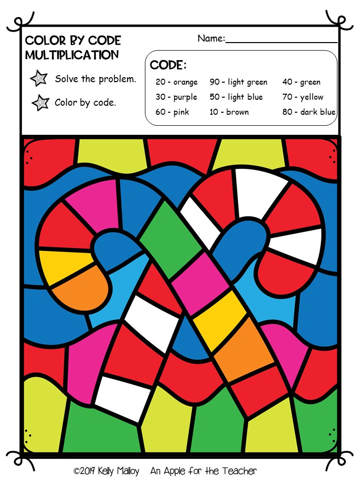 An Apple For The Teacher: Christmas Color By Number Worksheets