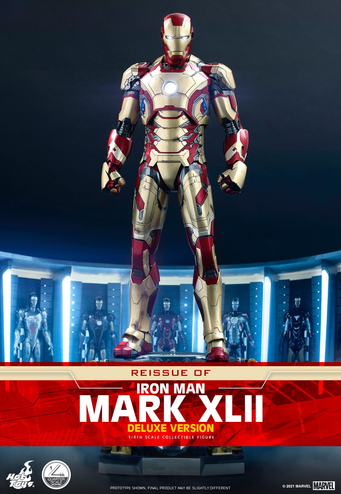 Hot Toys Iron Man 3 1/4th scale Mark XLII Collectible Figure (Deluxe ...