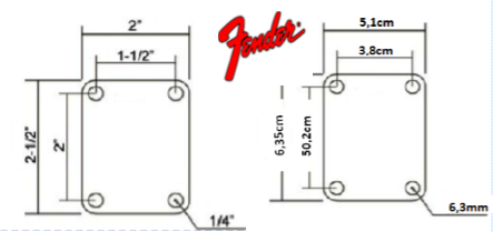 NECK PLATE Pin-up - Custom Shop - chrome - guitar et bass | eBay