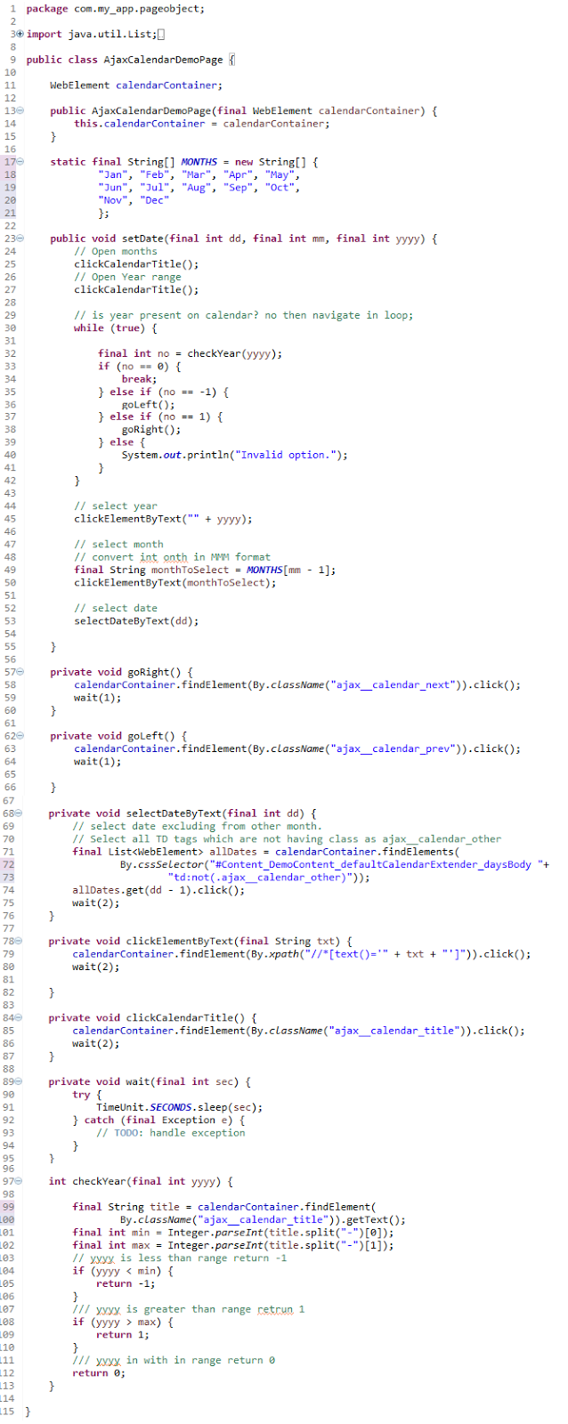 Vikas Thange Calendar Control Datepicker Automation With Selenium Webdriver