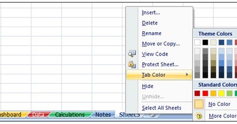 Excel Professor: Change the Color of Tabs in Excel