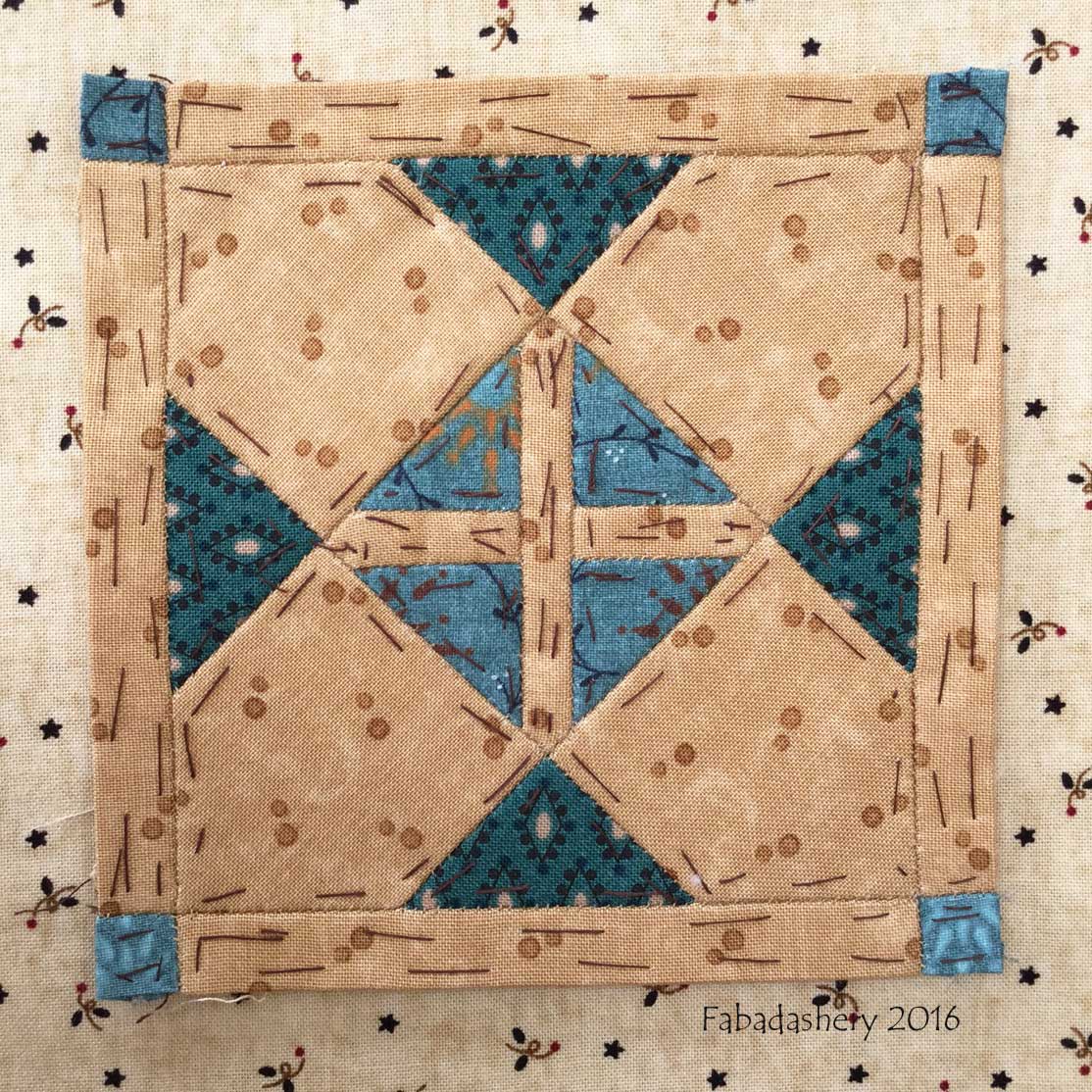 Fabadashery: Dear Jane Quilt - Block A4 Courtney's Stethoscope