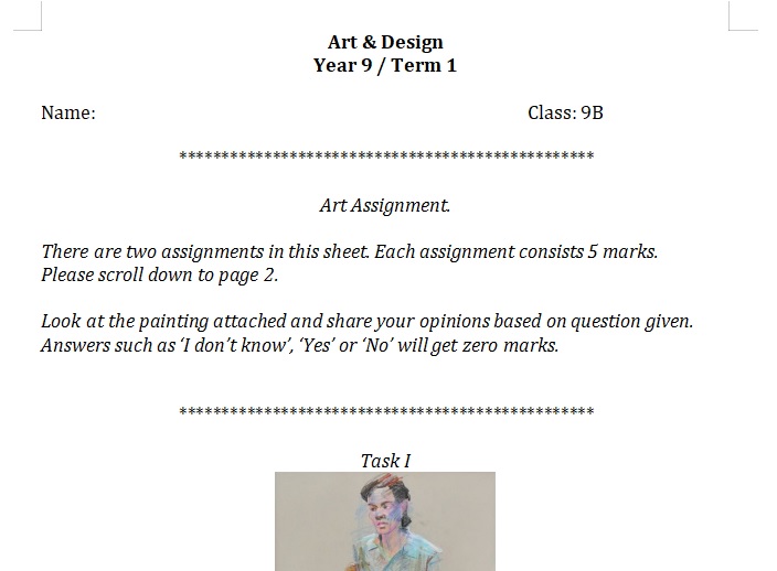 Malaysian High School Art Teacher