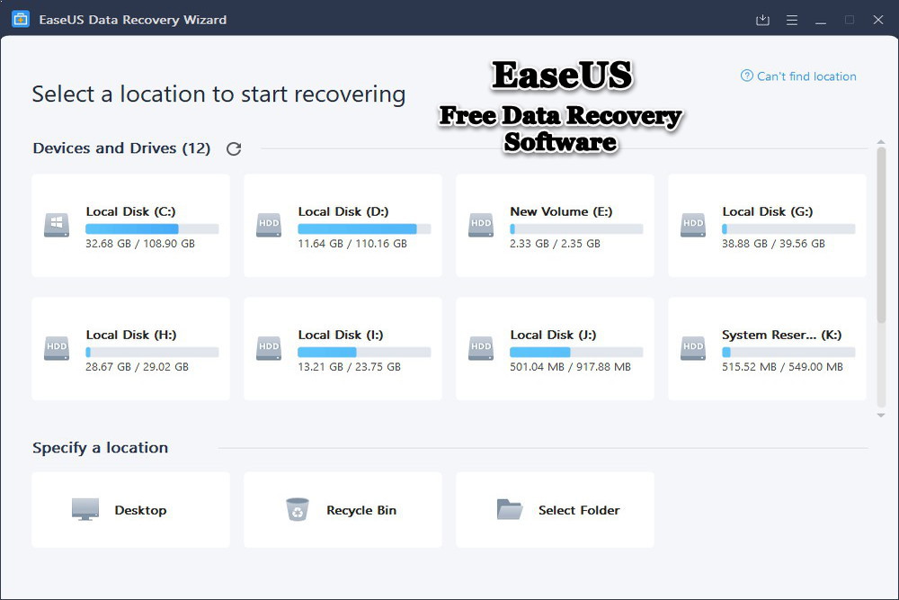 How to Recover Lost Data with EaseUS Free Data Recovery Software