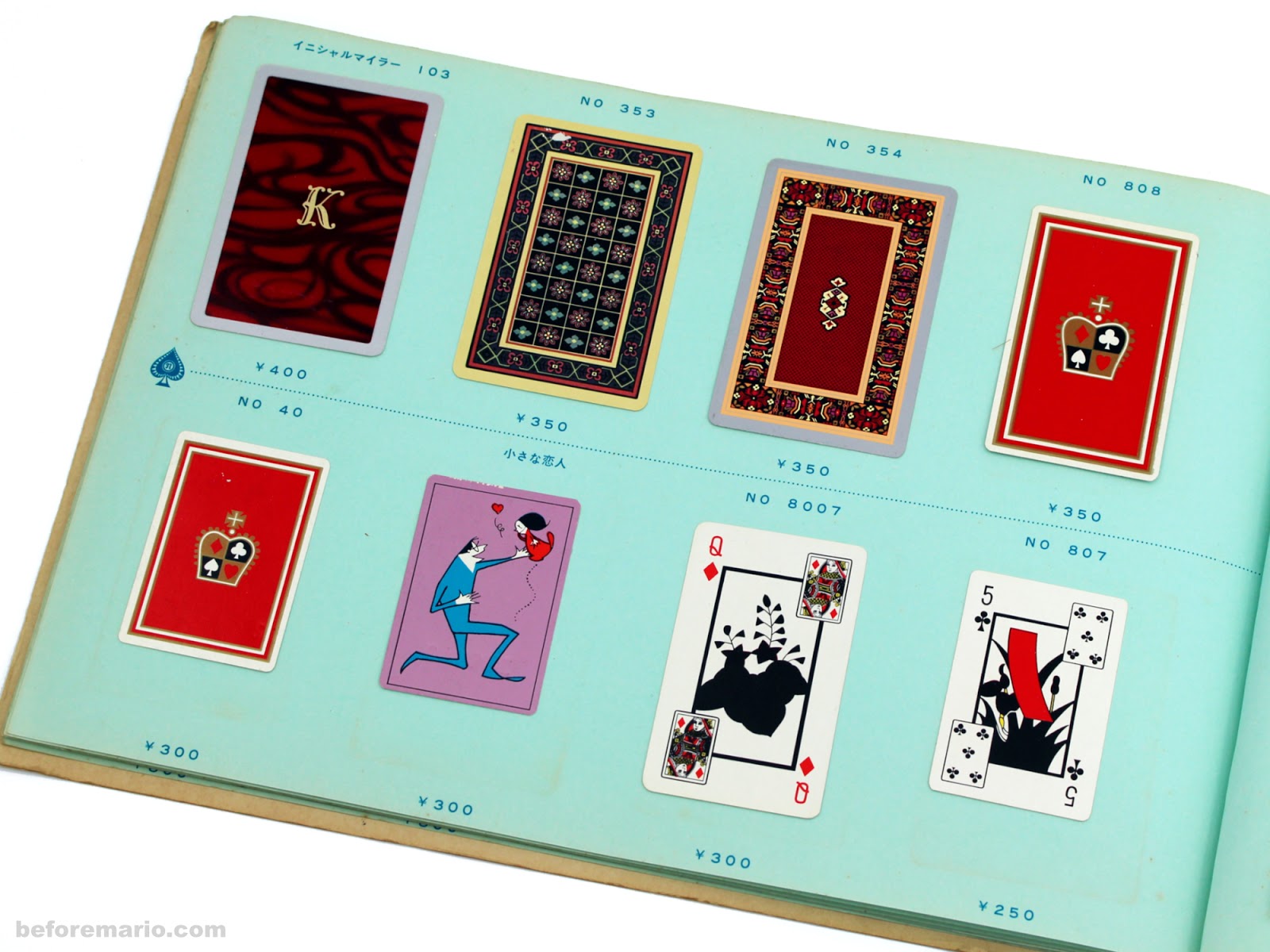 beforemario: Fifty year old Nintendo Playing Card sample book
