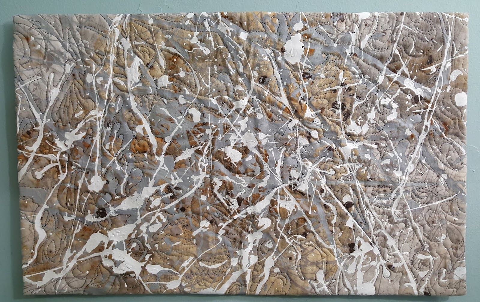 Quilted Fabric Art : Jackson Pollack on fabric