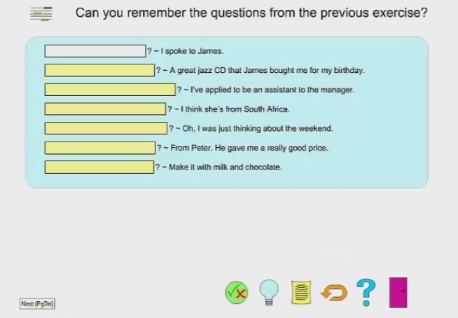 ENGLISH FOR JUNIOR HIGH SCHOOL Asking Questions 1 Exercise 8