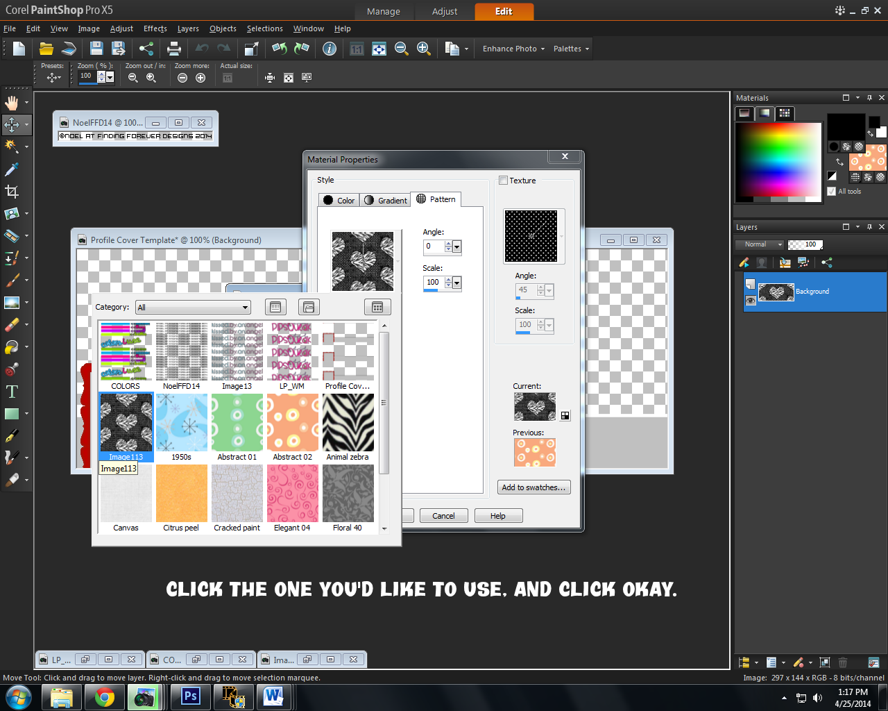 Finding Forever Designs: Fill Pattern Tutorial -- Paint Shop Pro