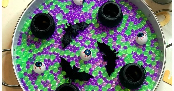 Learning and Exploring Through Play: Halloween Water Bead Sensory Play