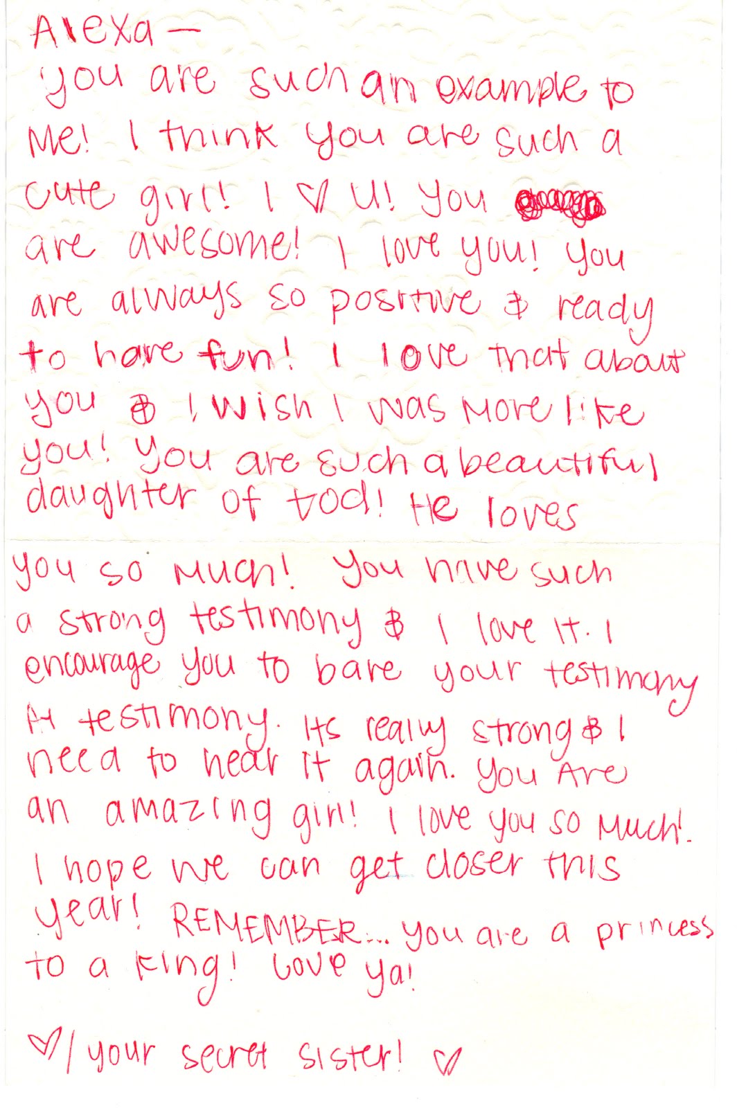 passing notes 101: Secret Sister