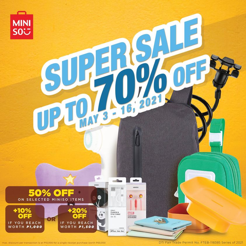 Manila Shopper: up to 70% OFF on MINISO Super SALE