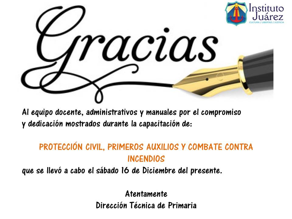 Instituto Juárez 5° Primaria: Agradecimiento por su compromiso y dedicación