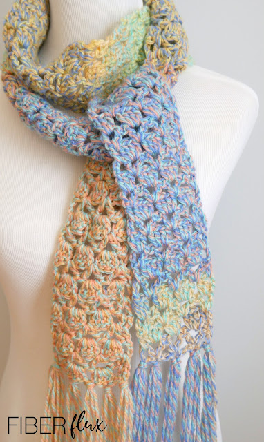 Fiber Flux: Coastal Scarflette, Free Crochet Pattern + Video