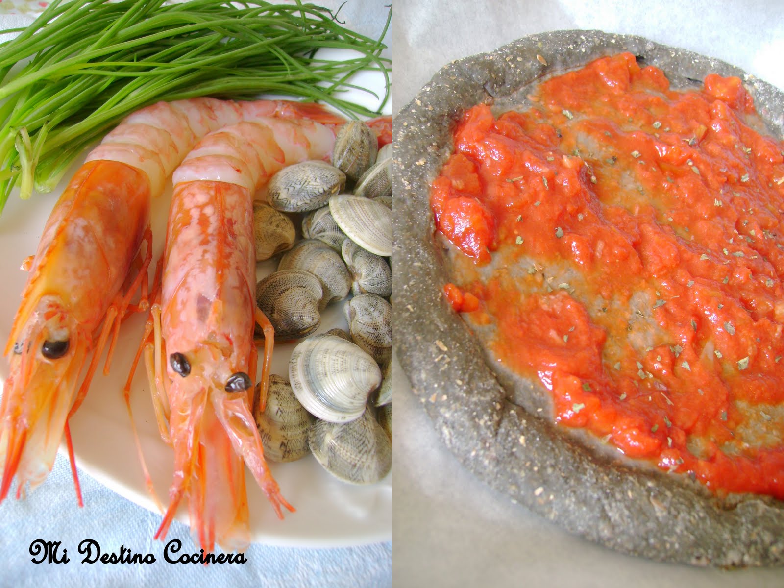 Sapore di Mare: Pizza Integral al Nero di Seppia con Frutos de Mar y ...