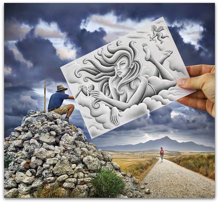 Pencil vs camera, by Ben Heine