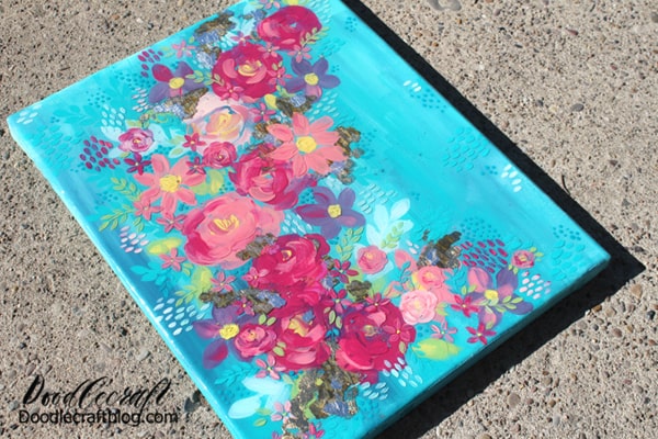 How to Make a Layered Resin Floral Canvas
