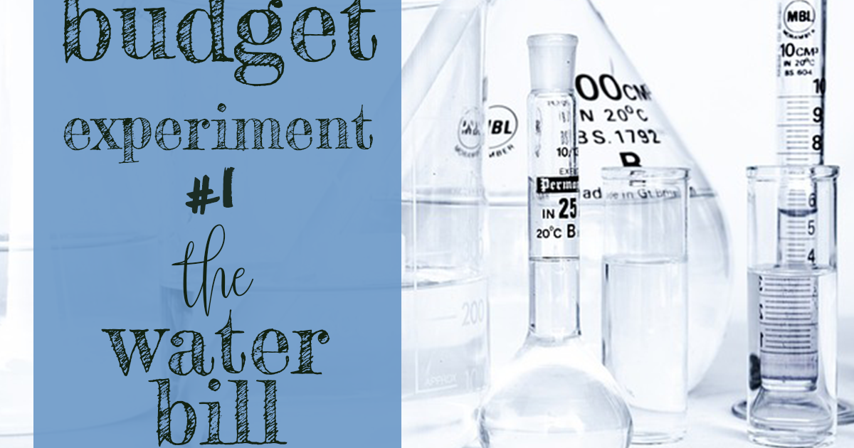 101 Budgeting tips: Budget Experiment 1: Saving Money on Your Water Bill