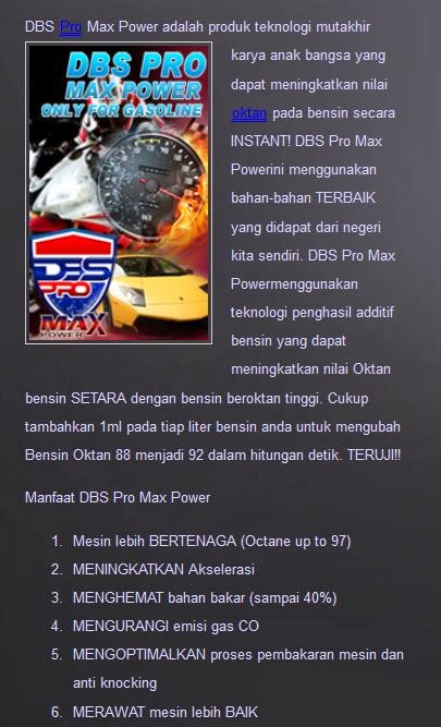 DBS-PRO Cairan Adiktif Peningkat Oktan Penghemat Bahan Bakar Kendaraan ...